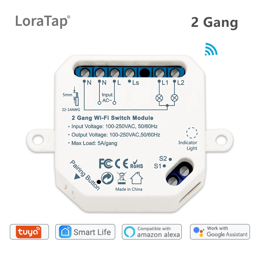 Tuya Smart Life Wifi Switch 2 Gang Relay Breaker Module Google Home ...
