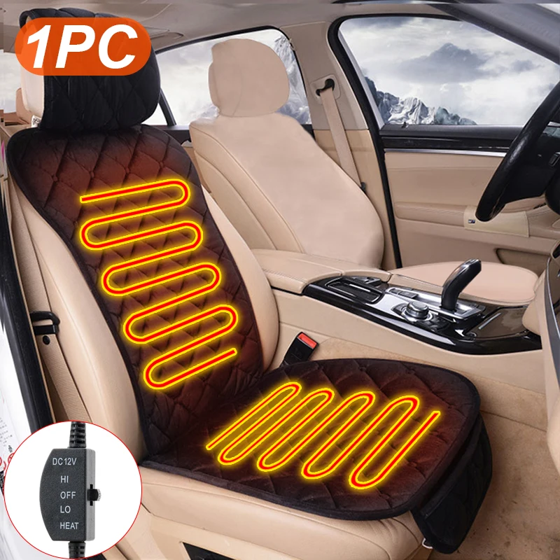 12V 50W Heated Car Seat Cover Winter Pink Black Seat Cushion Heater Universal Auto Seat Pad Mat Warmer High Low Adjustment AliExpress