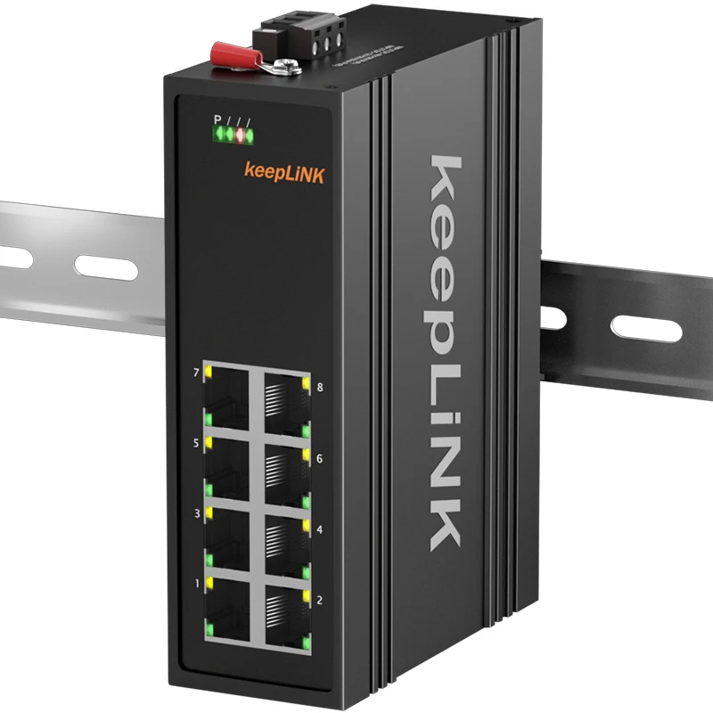 Industrial-8-Port-Fast-Unmanaged-IP40-Aluminum-40-to-75-Network ...