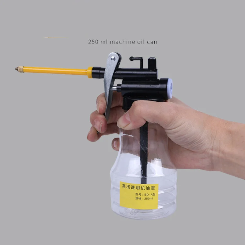 250ML Clear Oil Can High Pressure Oiler Grease Flex Gun Plastic ...