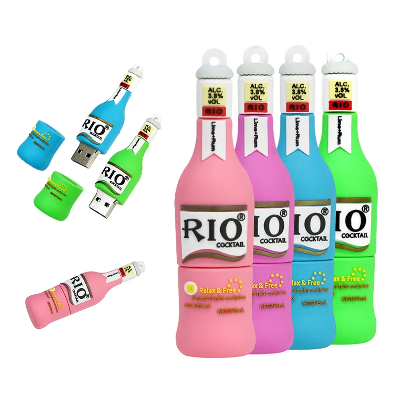 Usb Flash Drive 128gb Wine Drink Bottle Pendrive 8gb 16gb 32gb 64gb ...