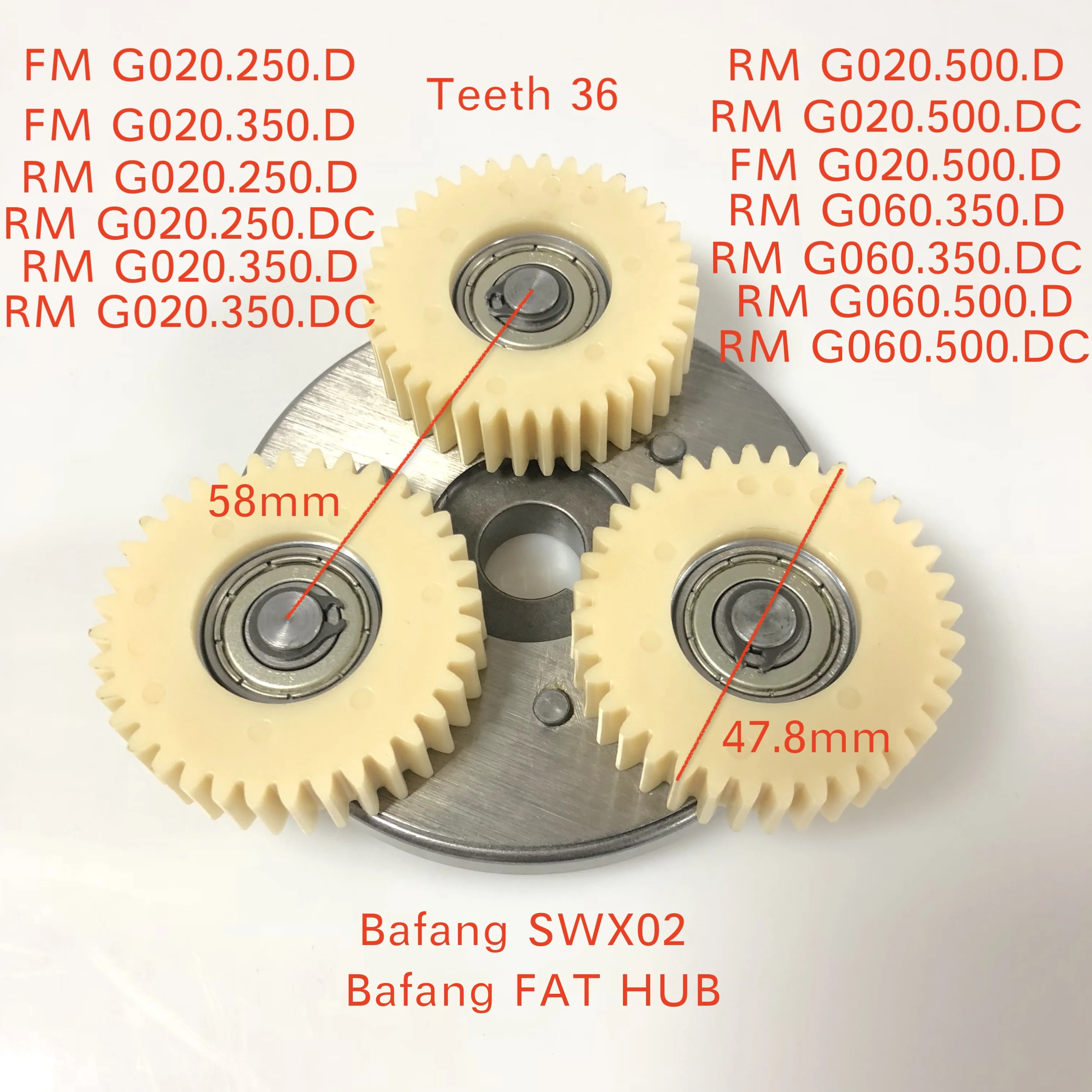 Bafang FAT HUB motor RM G060.750 and RM G020 SWX02 Clutch Nylon Gear ...