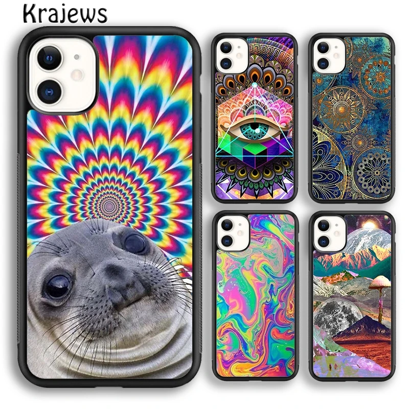 Krajews Hippie Trippy Psychedelic Message Abstract Phone Case For Iphone 14 5 6s 7 8 Plus Xr Xs ...