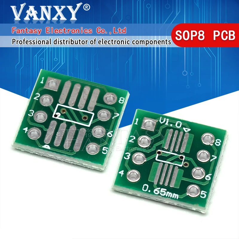 20pcs Tssop8 Ssop8 Sop8 To Dip8 Pcb Sop-8 Sop Transfer Board Dip Pin Board Pitch Adapter ...