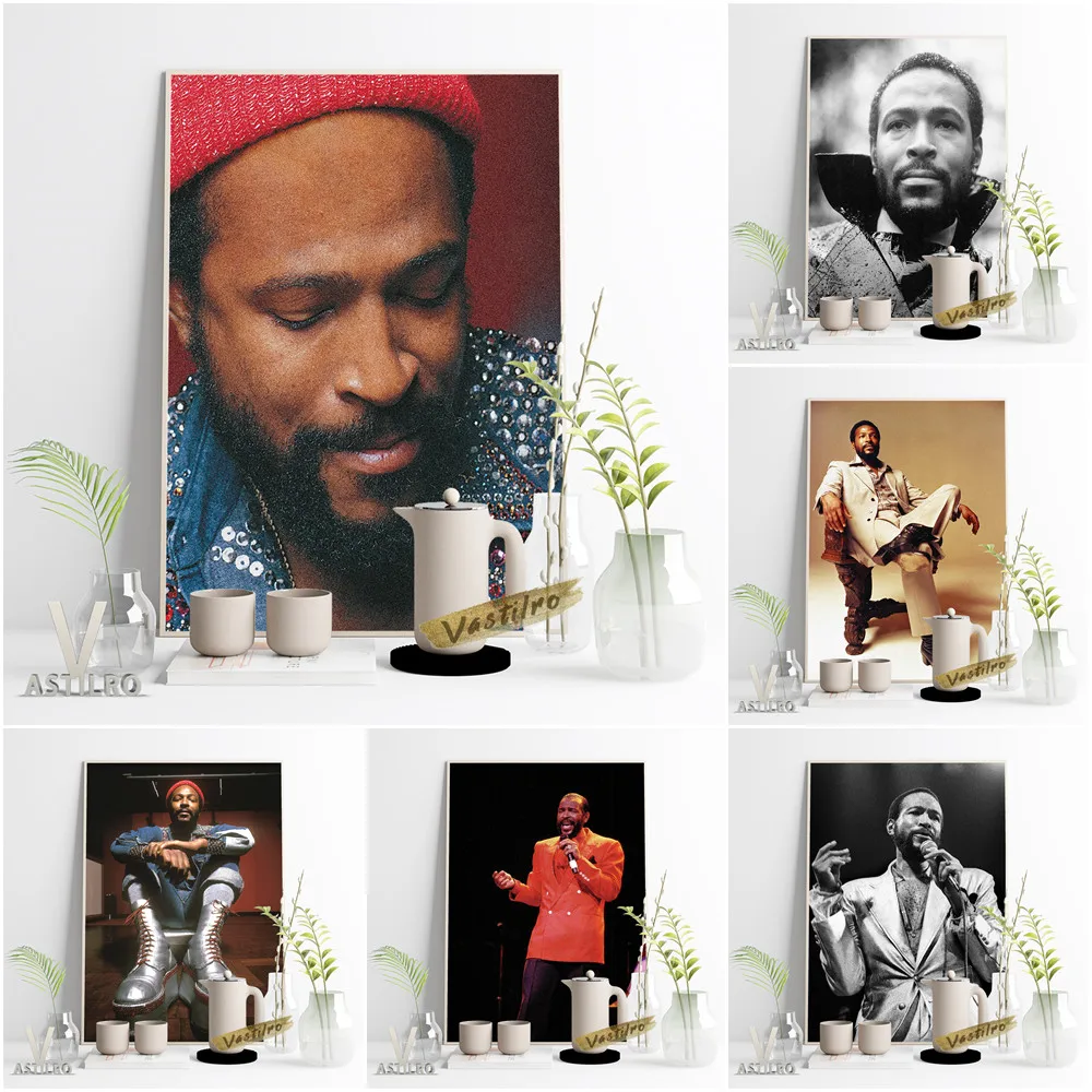 Marvin Gaye Soul Music Famous Singer Prints Poster Star Portrait ...