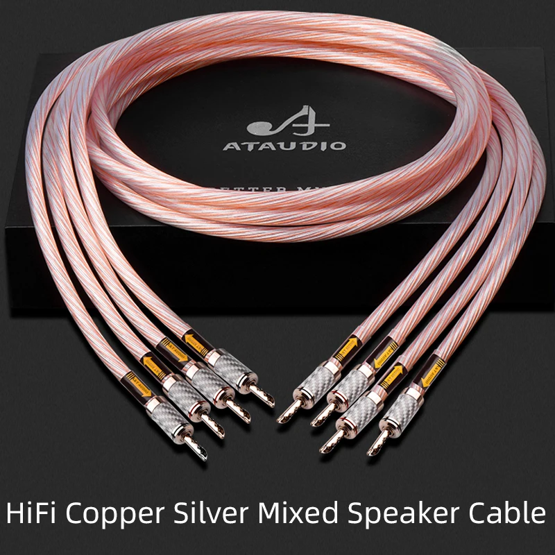 One-pair-Hifi-Speaker-Cable-High-Quality-OCC-and-Silver-Mixed-Speaker ...
