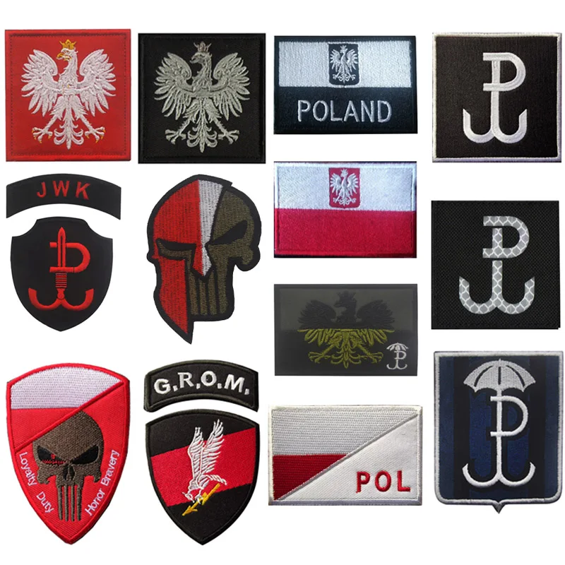 Poland-Flag-Embroidery-Patch-Polish-Eagle-Special-Force-Army-Military-Patches-IR-Reflective ...