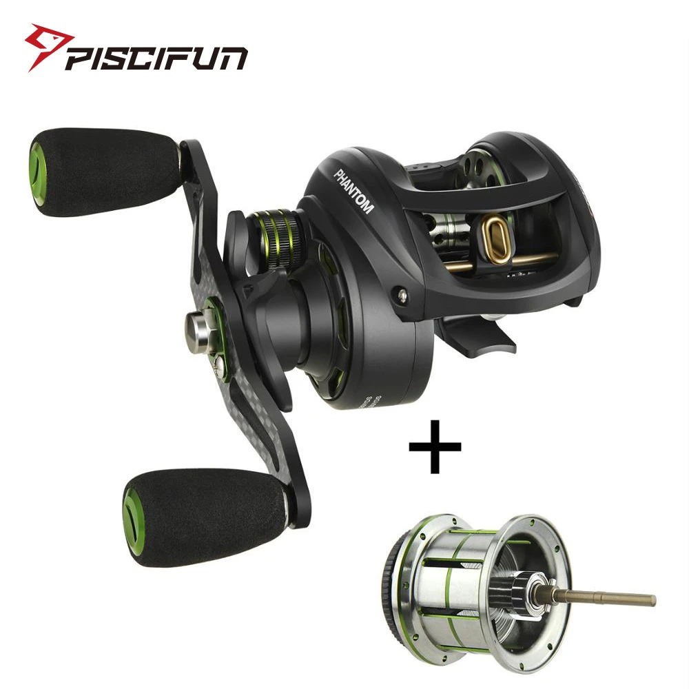 Piscifun Phantom + Shallow Spool Fishing Reel Carbon Fiber Ultralight ...