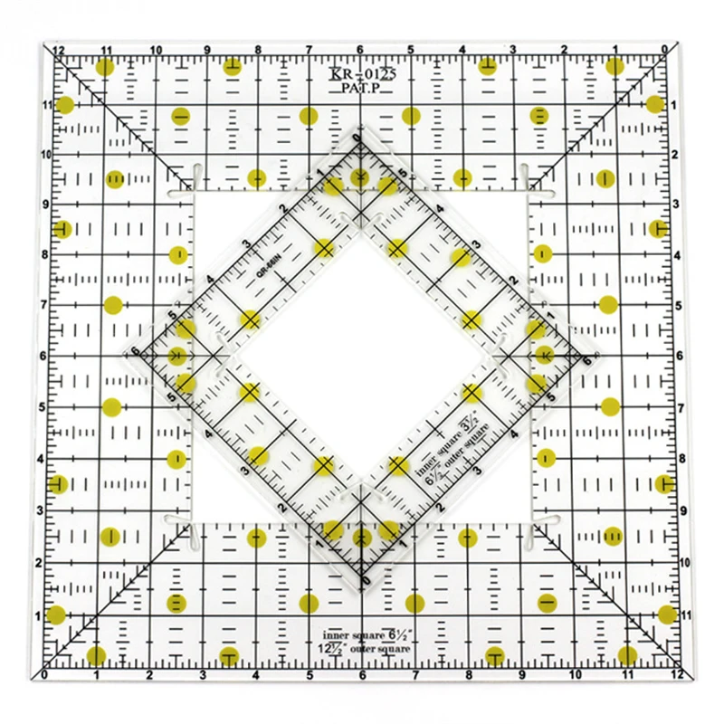 1pcs Acrylic Square Ruler Patchwork Ruler Clothing Tailor Ruler Hollow ...
