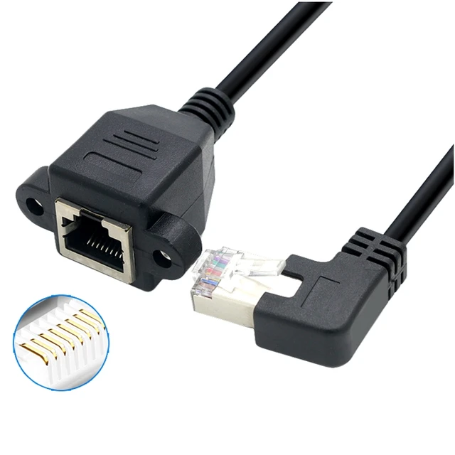 Cat6 Ethernet Cable RJ45 Right Angle UTP Network Cable Patch Cord 90 ...