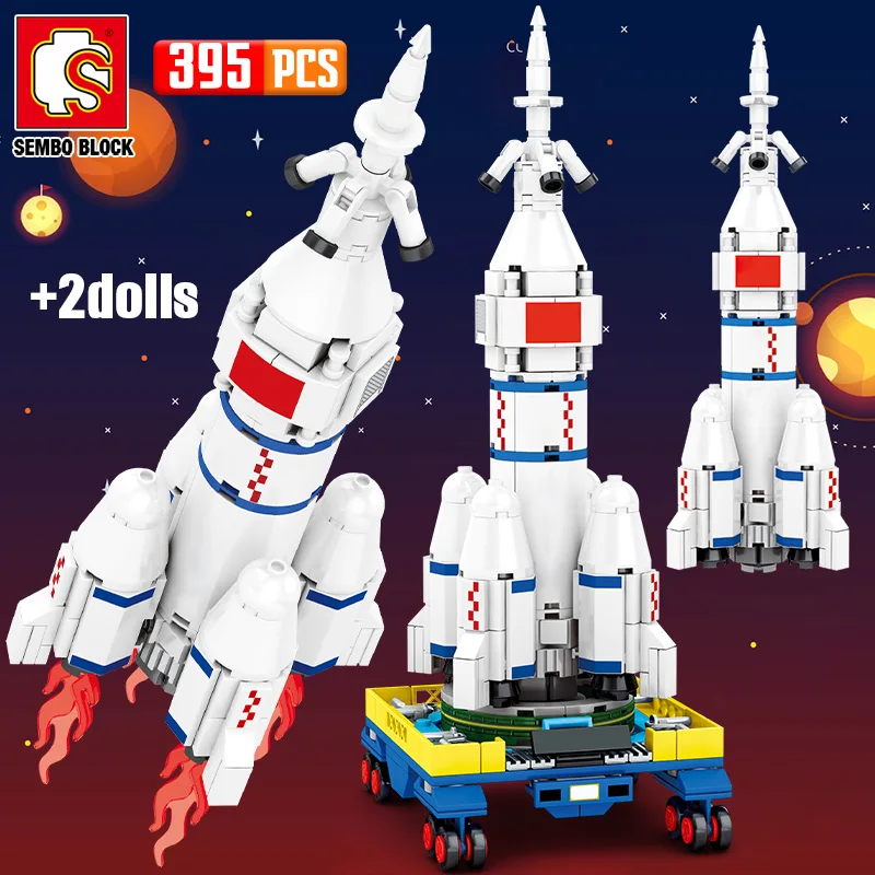 Sembo New City Aerospace Rocket Building Blocks Space Launcher ...