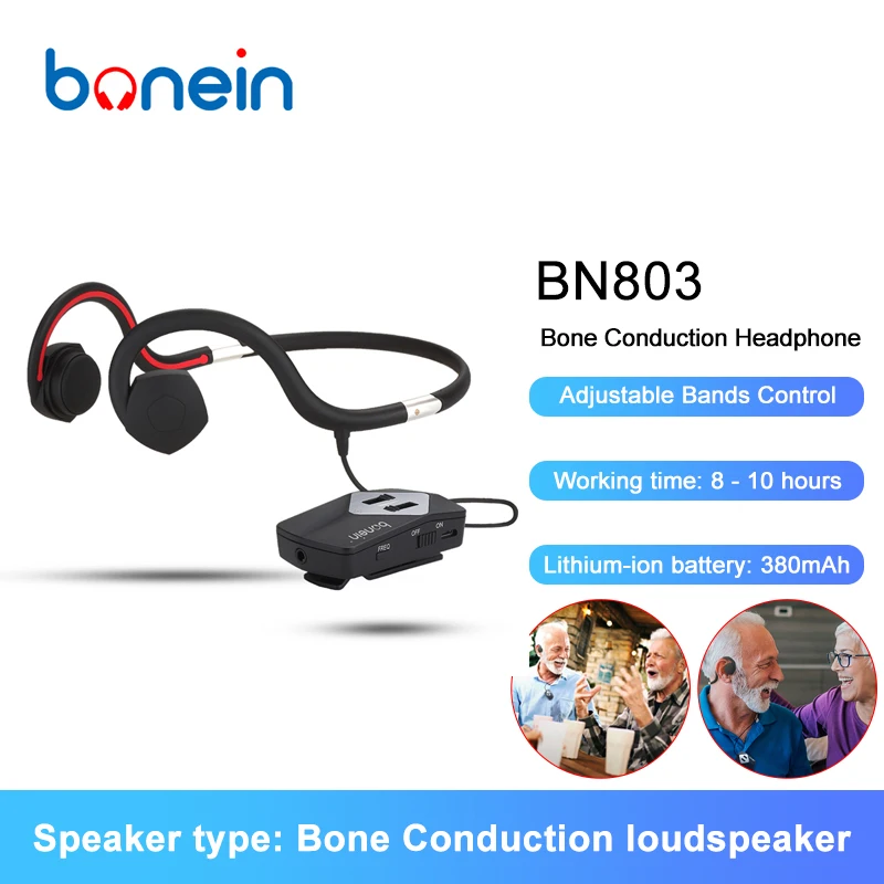 Bonein – écouteurs à Conduction osseuse Bn803, avec 7 bandes réglables, boîtier de commande ...
