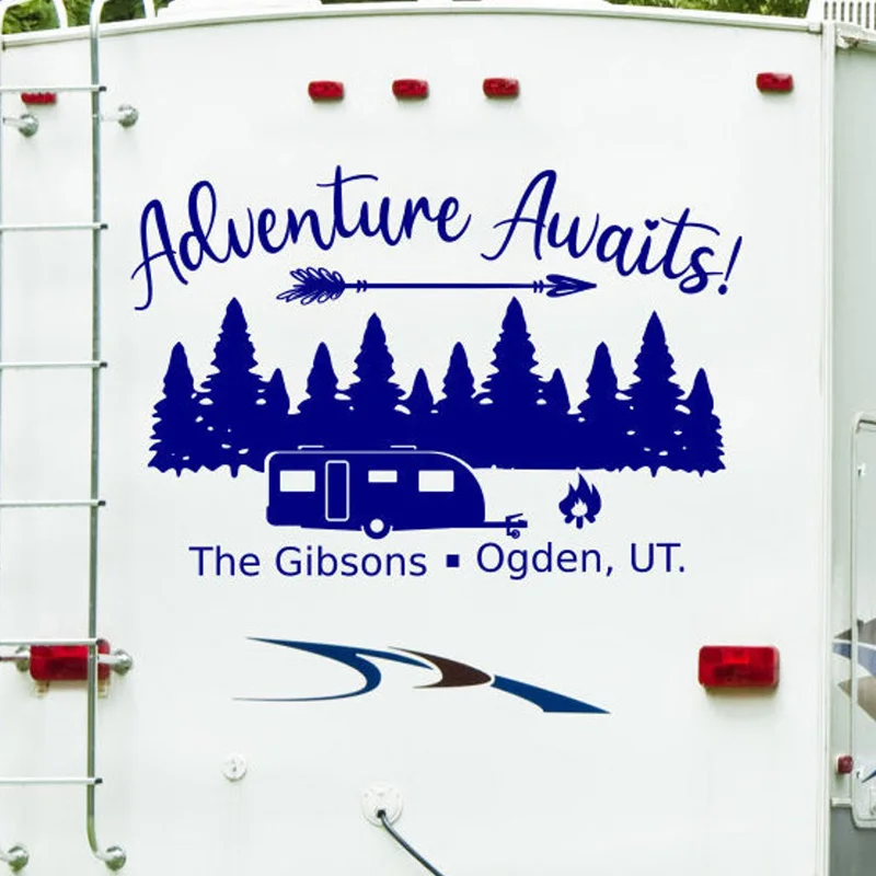 rv sticker Camper last name sticker Rv last name decal Adventure awaits ...