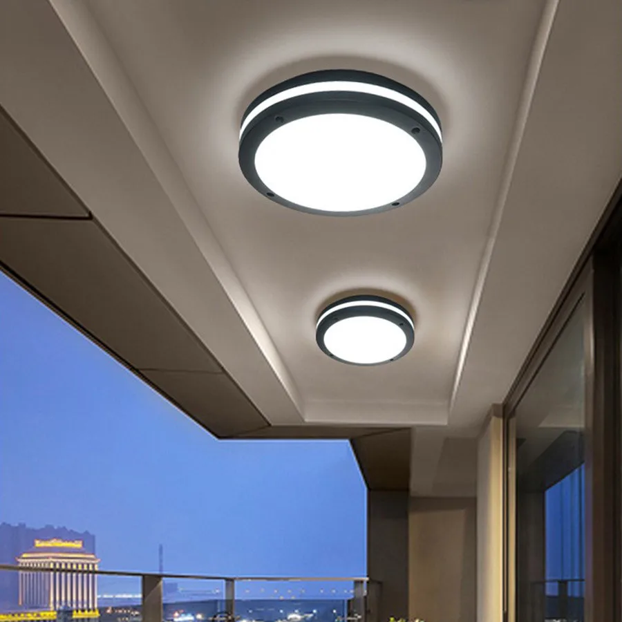 24W 30W Brief Outdoor LED Ceiling Light Aluminum Bathroom Balcony Aisle ...