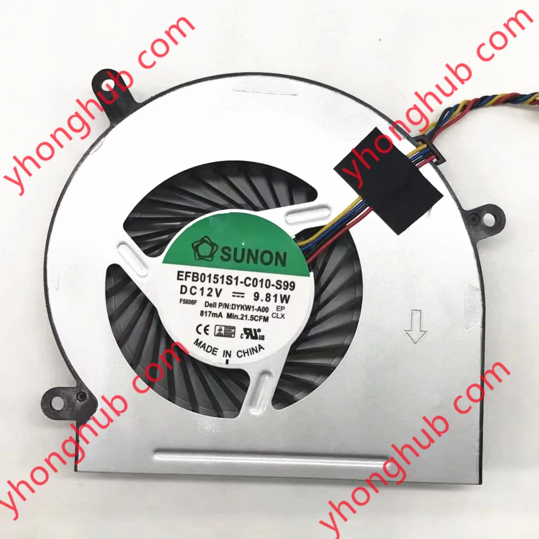 SUNON EFB0151S1 C010 S99 24 5459 V5450 5460 DC 12V 9.81W 4 Wire Server ...