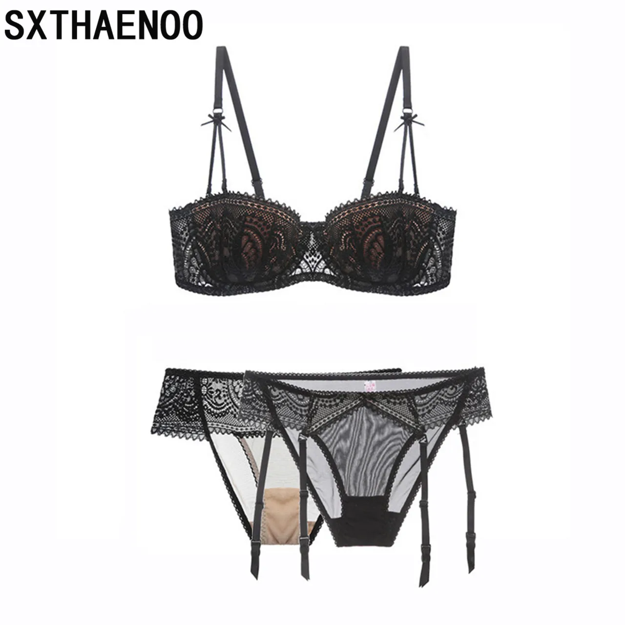 SXTHAENOO artı boyutu sutyen kadın seksi sutyen Set Intimates nakış iç ...