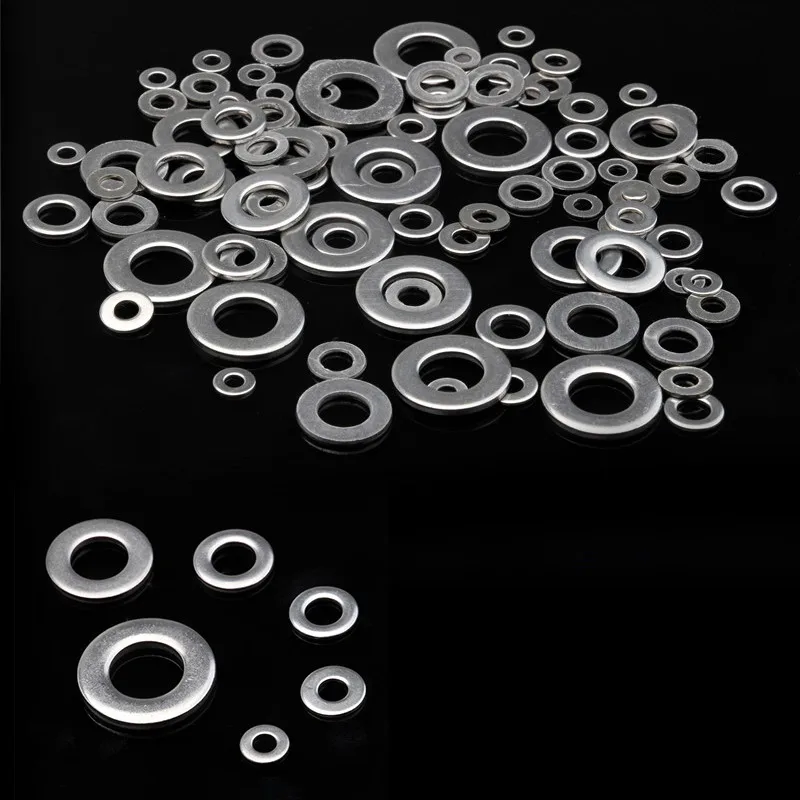 500/105pcs Stainless Steel Flat Washer Metric Flat Washers Assortment ...