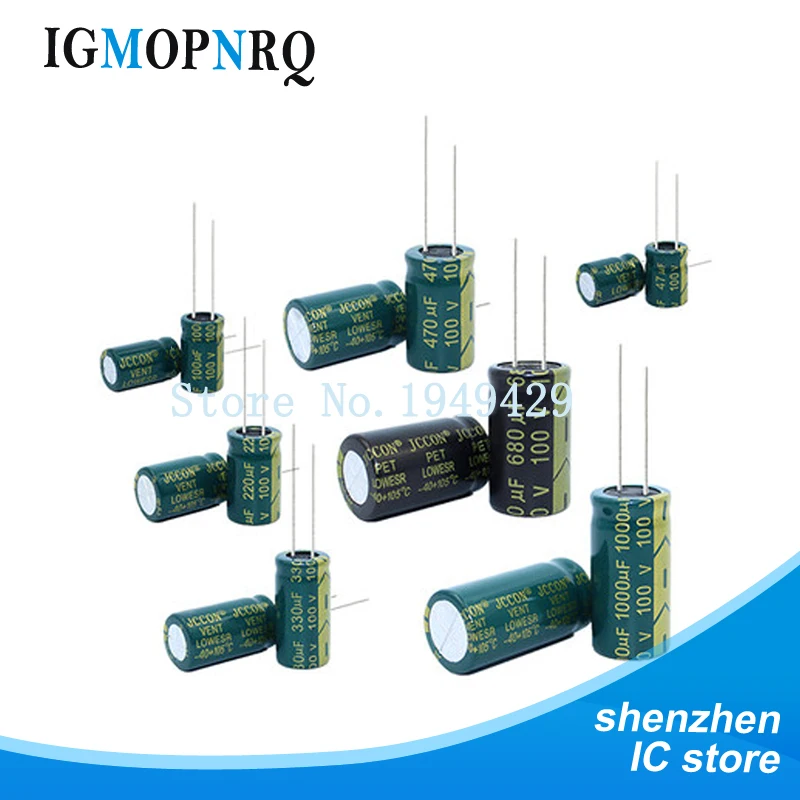 Capacitor eletrolítico de alumínio, alta frequência, baixo esr, 10v, 16v, 25v, 35v, 50v, 400v ...