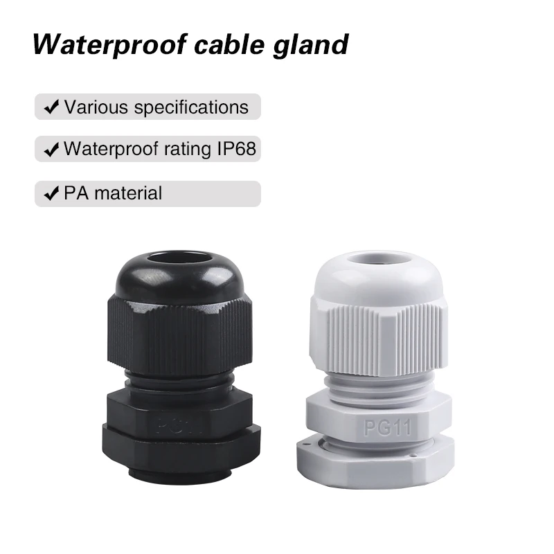 100PCS Waterproof Cable Gland Connector IP68 PG7 Cable For 3-6.5mm PG9 ...