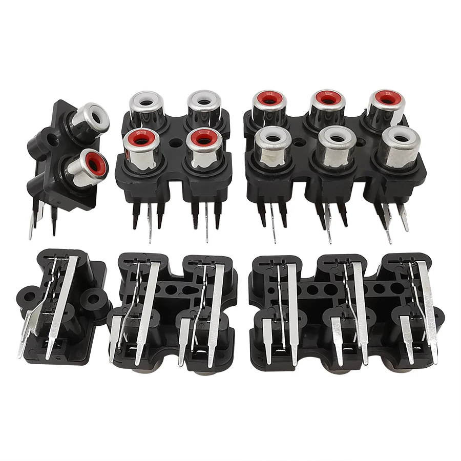2Pcs-lot-2-4-6-Hole-RCA-Female-Socket-AV-Audio-Input-Connectors ...