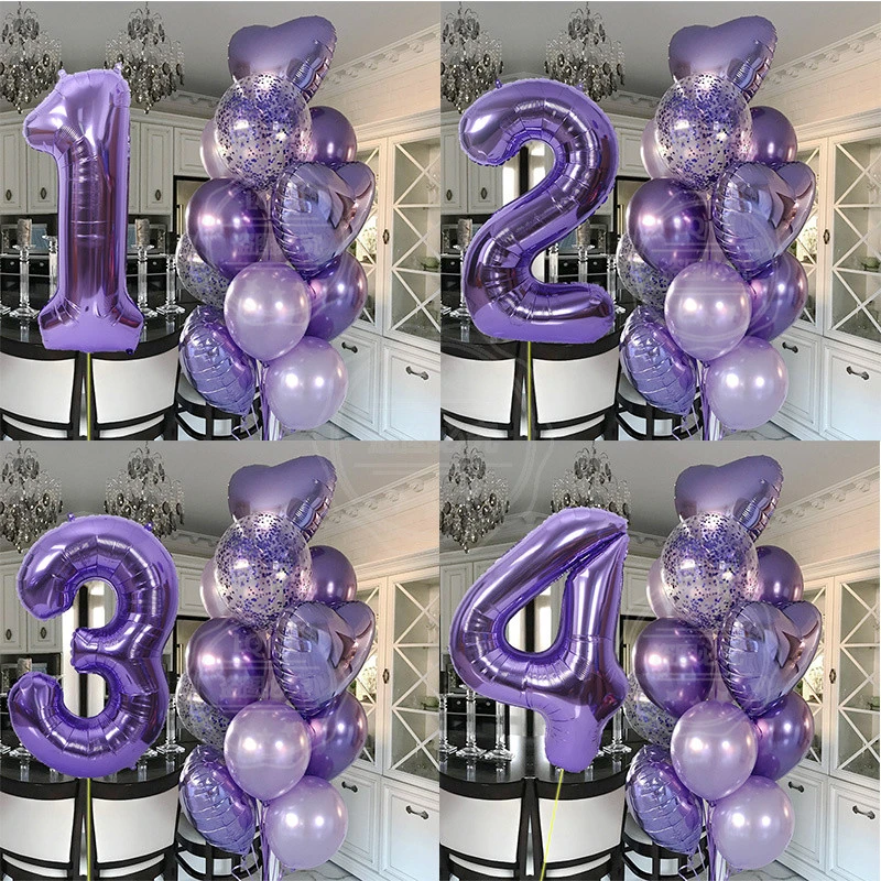 Purple Helium Inflated Birthday Balloons With Number | atelier-yuwa.ciao.jp