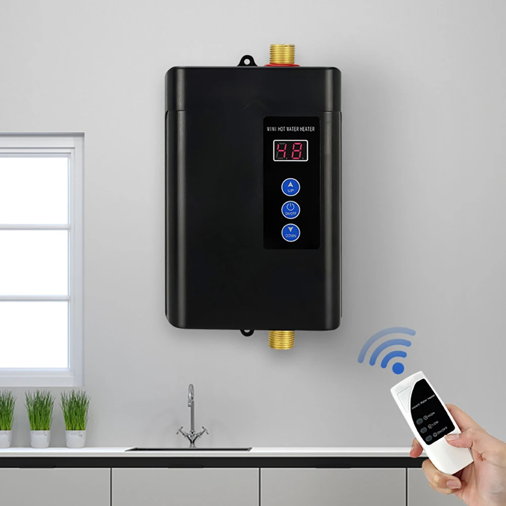 Mini calentador de agua eléctrico para el hogar, máquina de calefacción instantánea sin tanque ...
