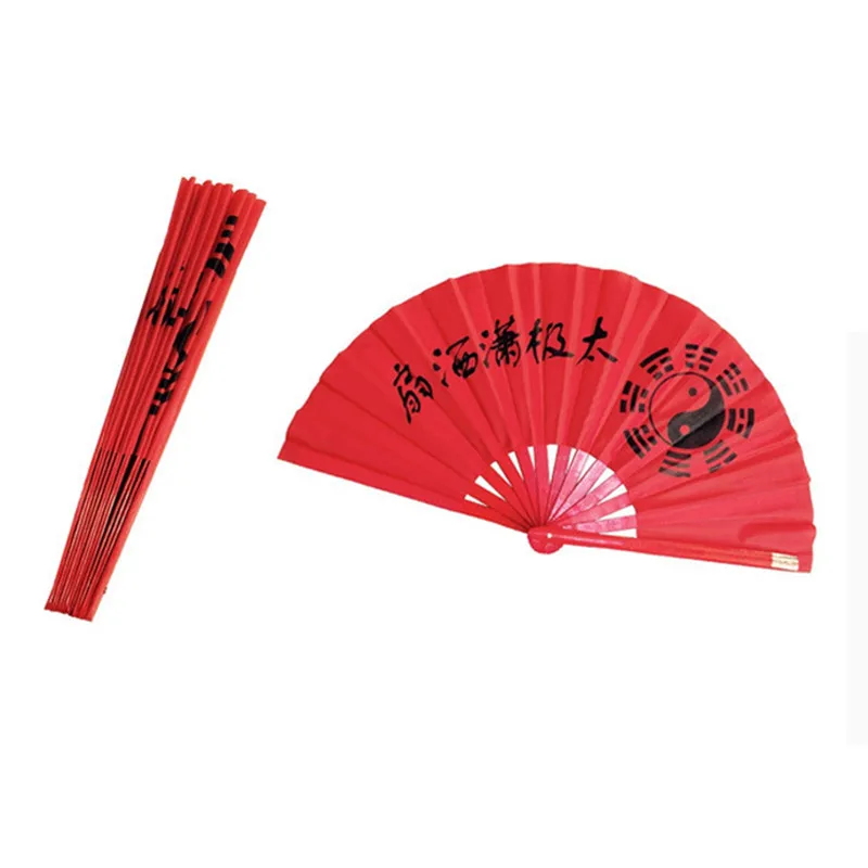 Bamboo Bone Baking Paint Taiji Kung Fu Manual Fan Red dance Home ...