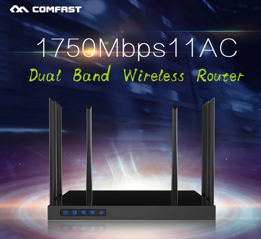 1750Mbps Gigabit Wireless Router Dual Band 5.8G&2.4G high power ...
