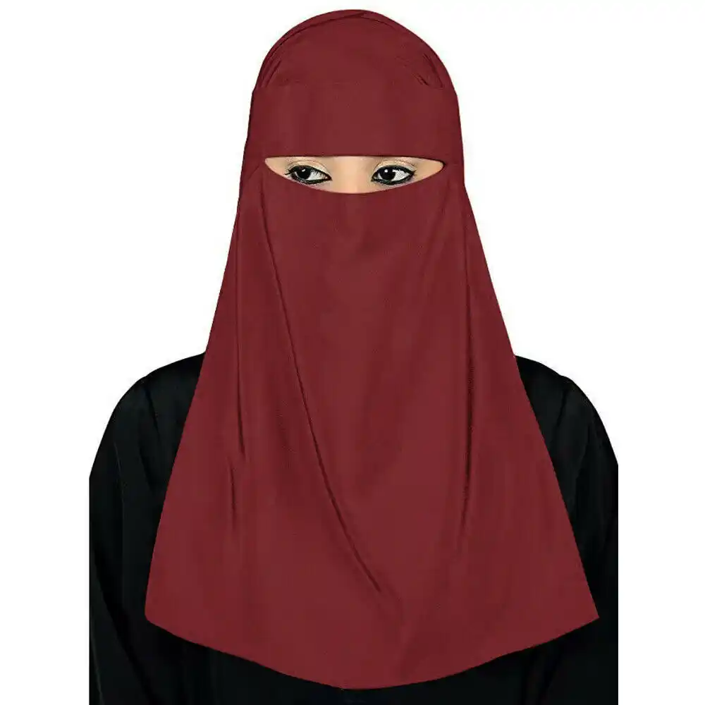 Muslim Hijab Islamic Veil Burqa Burka Niqab Nikab Women Solid Color ...