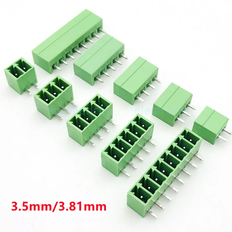 10PCS KF2EDG 3.5mm / 3.81MM Pluggable Pcb Terminal Block Curved Needle ...
