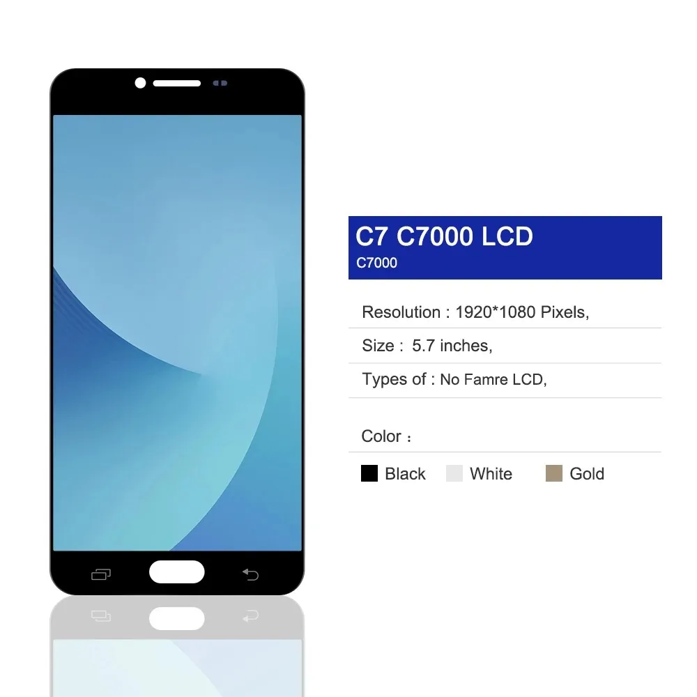 삼성 갤럭시 C7 C7000 LCD 디스플레이 터치 스크린 디지타이저 교체 부품 용 슈퍼 AMOLED C7 LCD 100% ...
