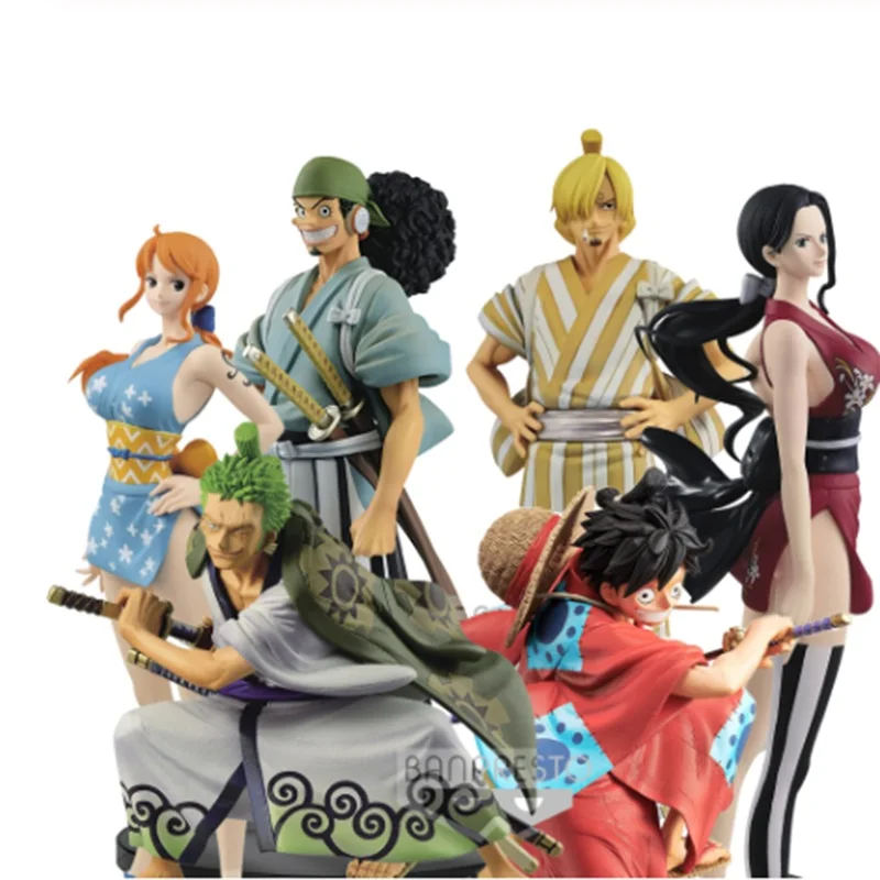 SHF 원피스 차고 키트 Sangorou Luffy 타로 조로 Juurou ONami Usopp 키네몬 모델 닌자 비닐 인형 ...