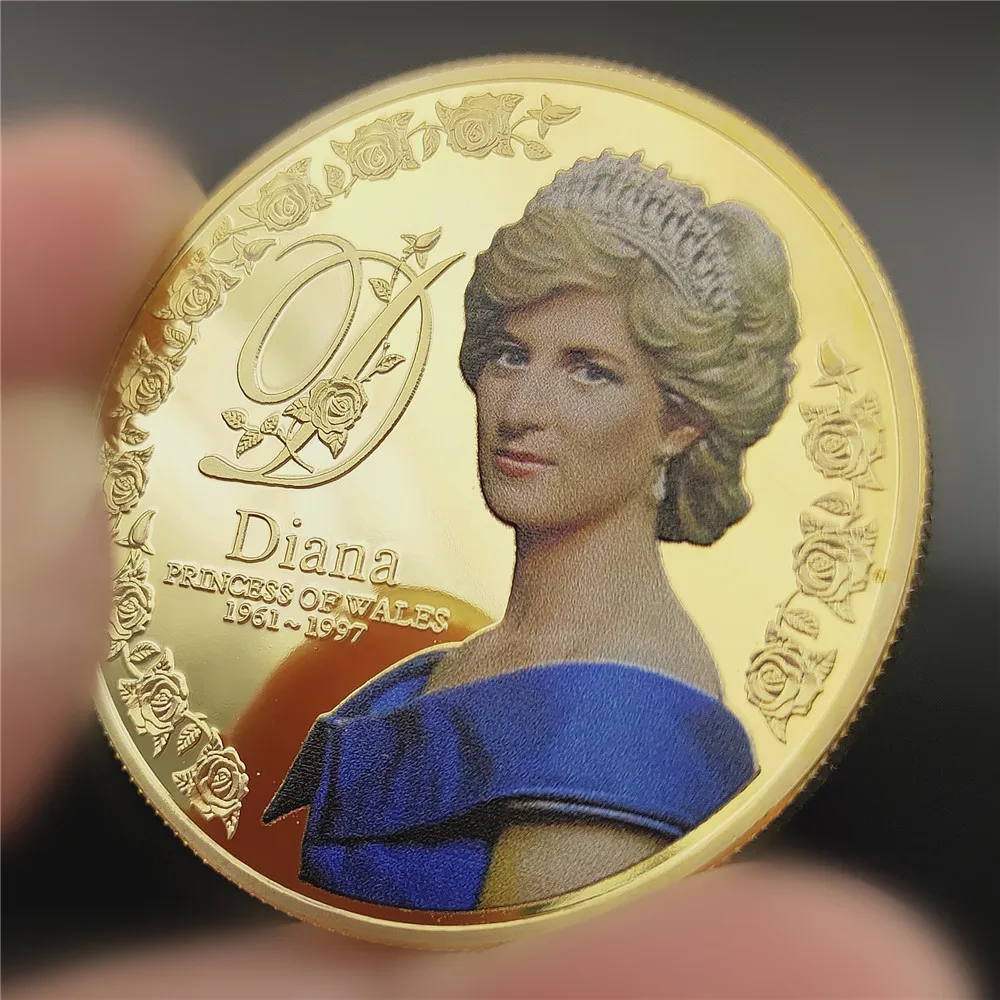 Five-Pounds-999-Gold-Silver-Plated-Coin-Diana-Princess-of-Wales-Coins ...