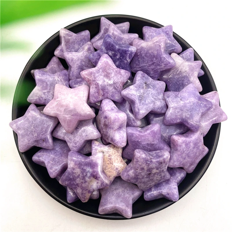Natural-Quartz-Star-Decoration-Stone-Crafts-Lepidolite-Star-Shaped ...