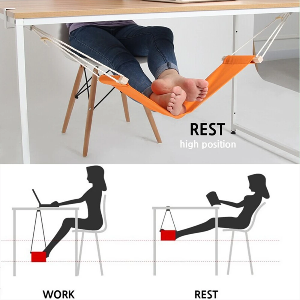 Portable Foot Hammock Lazy Casual Desk Rest Foot Put Feet Swing ...