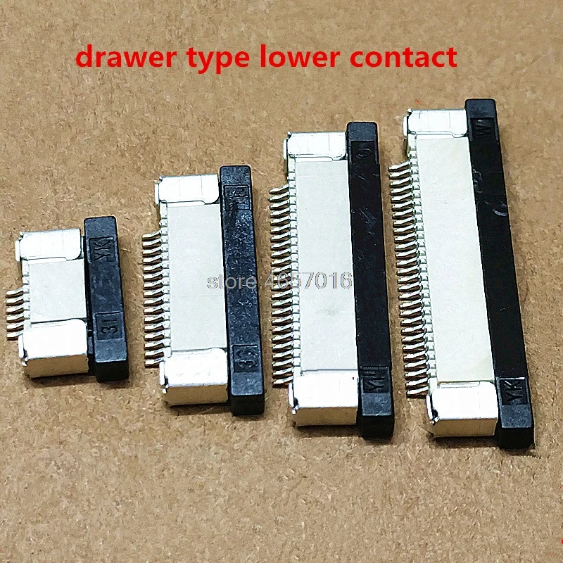 Conector FPC de 10 piezas, conector FFC de 0,5 MM, tipo de contacto inferior de cajón 4/5/6/8/10 ...