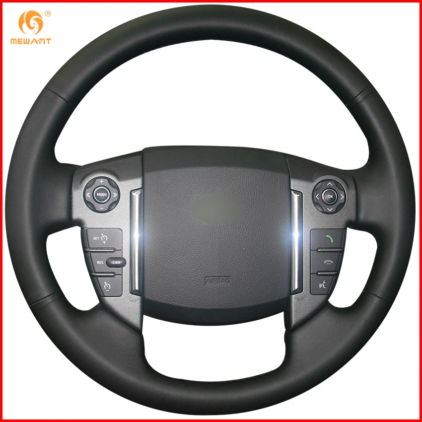 Mewant Black Genuine Leather Car Steering Wheel Cover For Land Rover ...