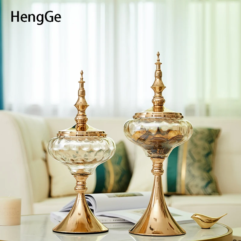 Crystal Glass Suger Jar American Simplicity Jars with Lid Living Room ...