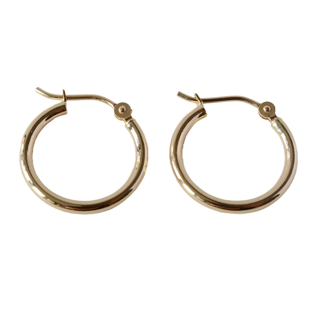 AU750-18K-GOLD-Latch-Back-Hoop-Huggie-Earring-Connector-750-earring ...