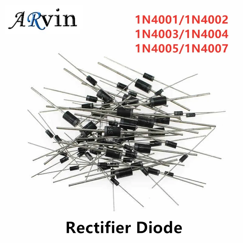 100Pcs-Rectifier-Diode-1A-DO-41-DO-204AL-Axial-1N4001-1N4002-1N4003 ...