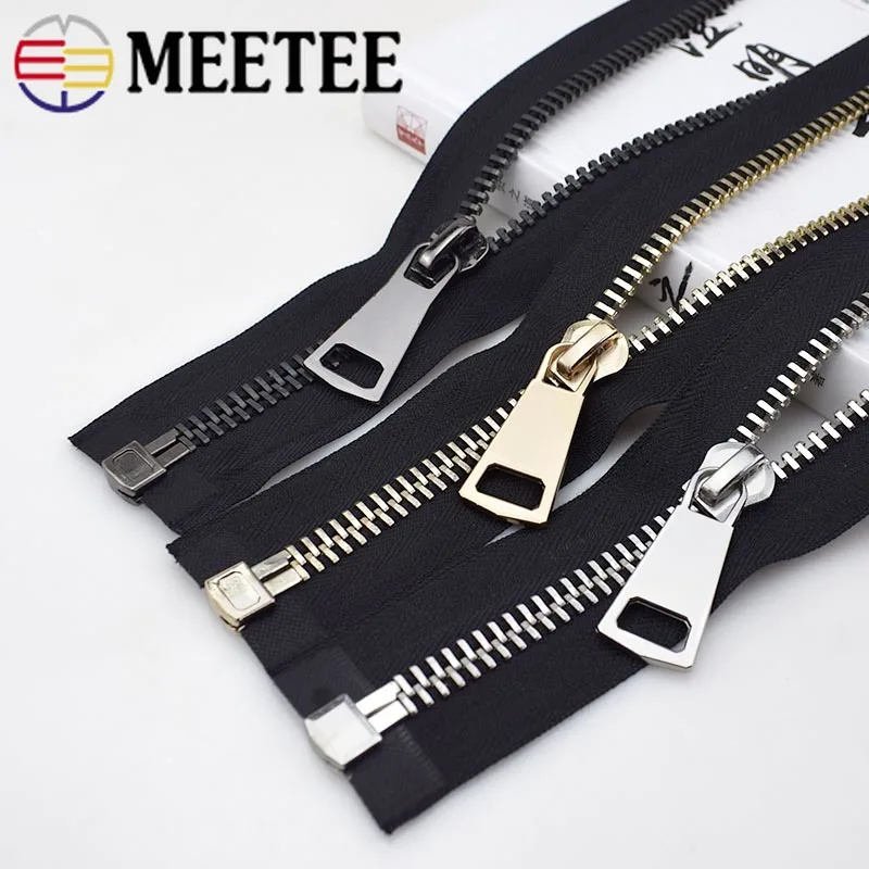1/2pc Meetee 10# Metal Large Zippers 70/80/90cm Open end Zip for Jacket ...