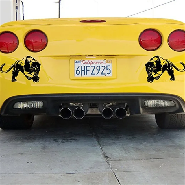 Tiger Car Stickers 3D Fiery Wild Panther Hunting Funny Sticker On Car ...