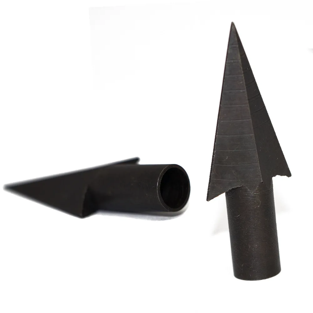 6/12Pcs Black Alloy Steel Broadheads Archery Arrowhead for Hunting Wood ...