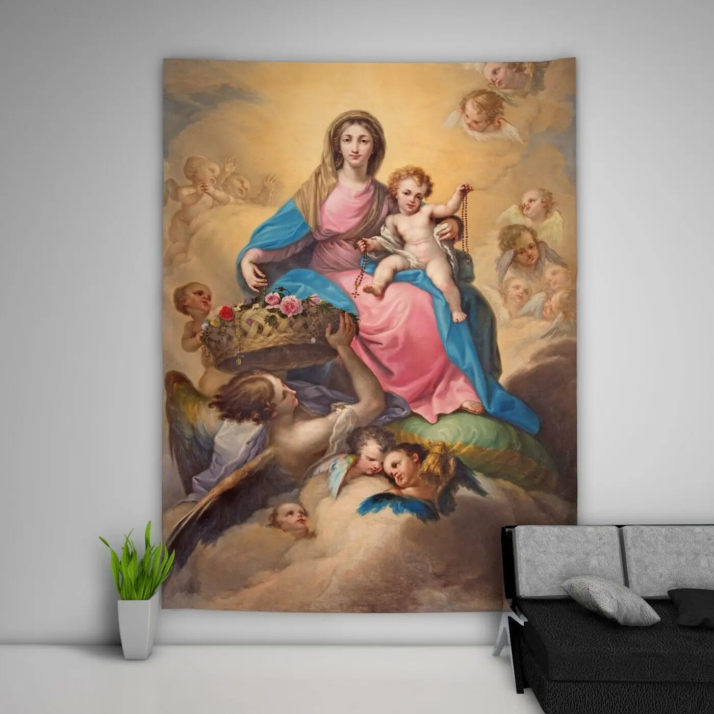 Virgin Mary Tapestry Art Wall Hanging Table Bed Cover Home Decor ...