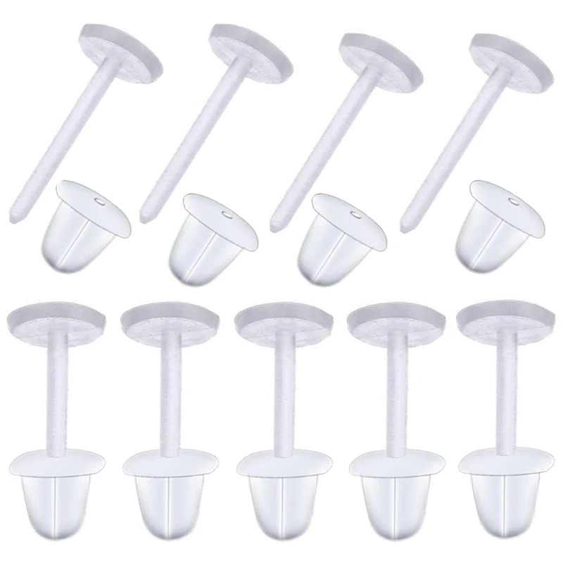 500Sets 3 4 5mm Invisible Plastic Blank Earring Base Pins Stud Earring ...