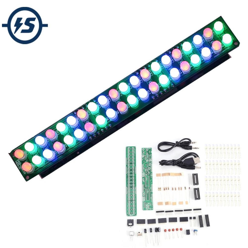DIY-Kit-DC-3V-12V-Audio-Spectrum-Indicator-5mm-Red-Green-Blue-LED ...