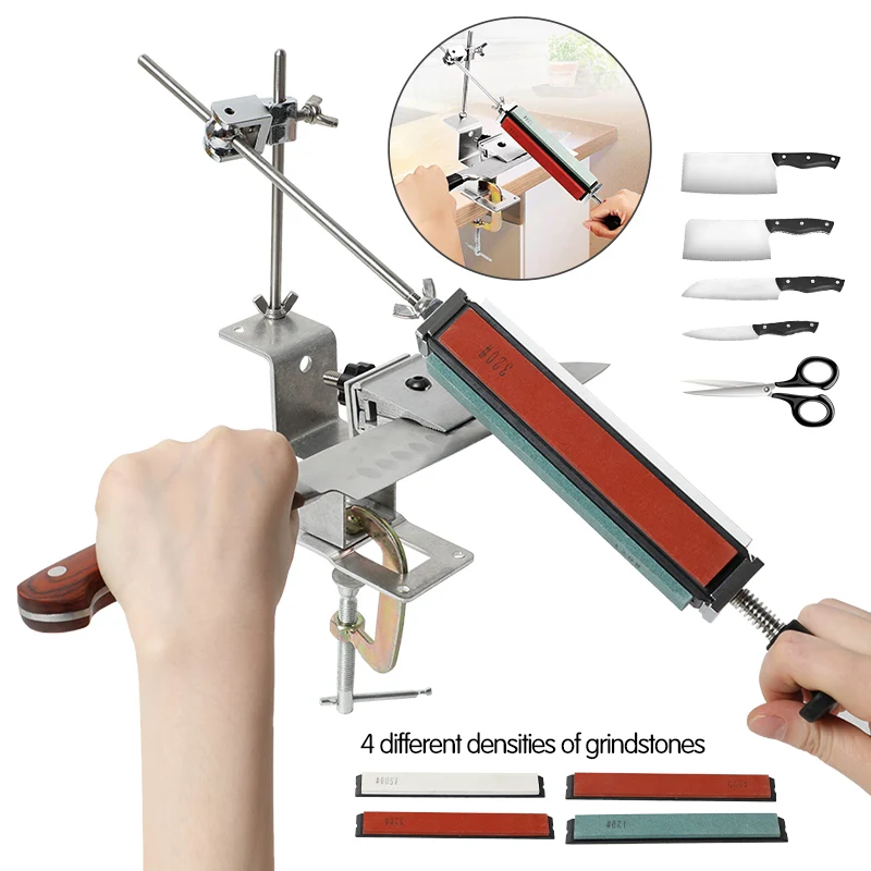 Affûteur de couteaux professionnel Portable, pierre à aiguiser en acier inoxydable, affûteur de ...