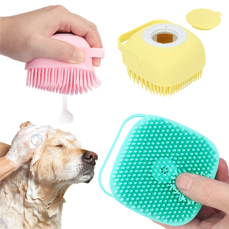 2-7oz-80ml-Pet-Dog-Shampoo-Brush-Cat-Massage-Comb-Grooming-Scrubber ...