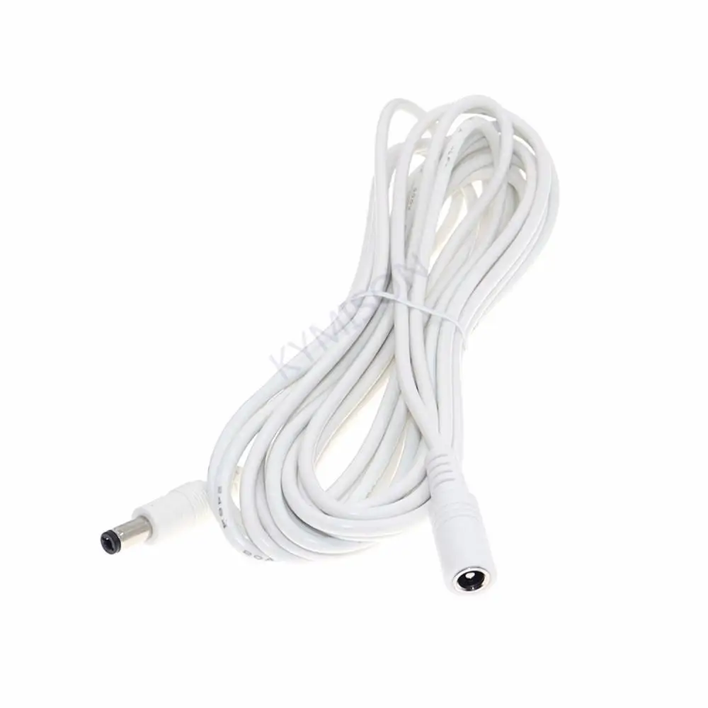 White-12V-DC-Power-Extension-Cable-5-5x2-1mm-Female-To-Male-Plug ...