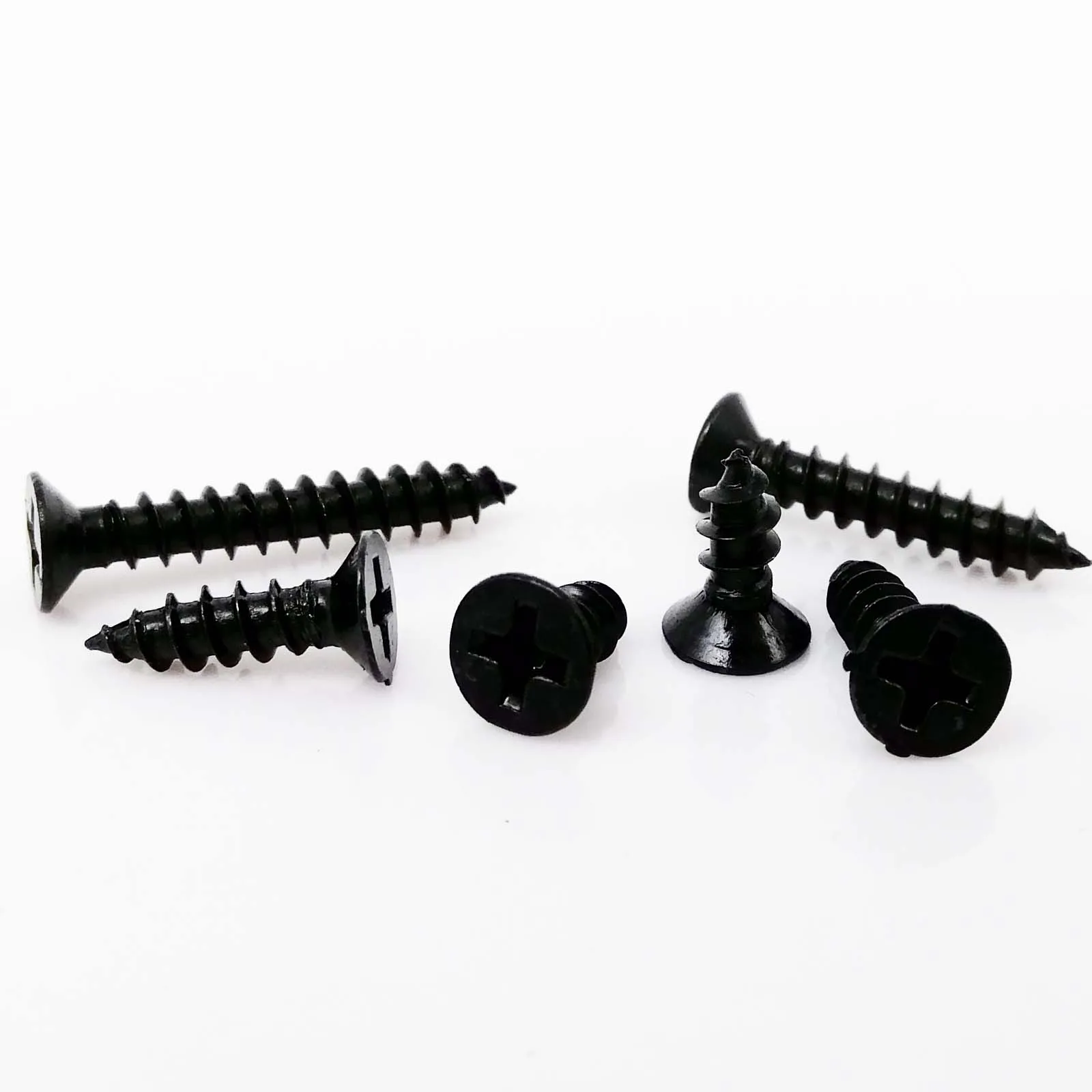 100pcs M1-3mm -Vis à bois autotaraudeuse en acier noir M1 M1.2 M1.4 M1.7 M2 M2.6 M3 M4, Mini ...